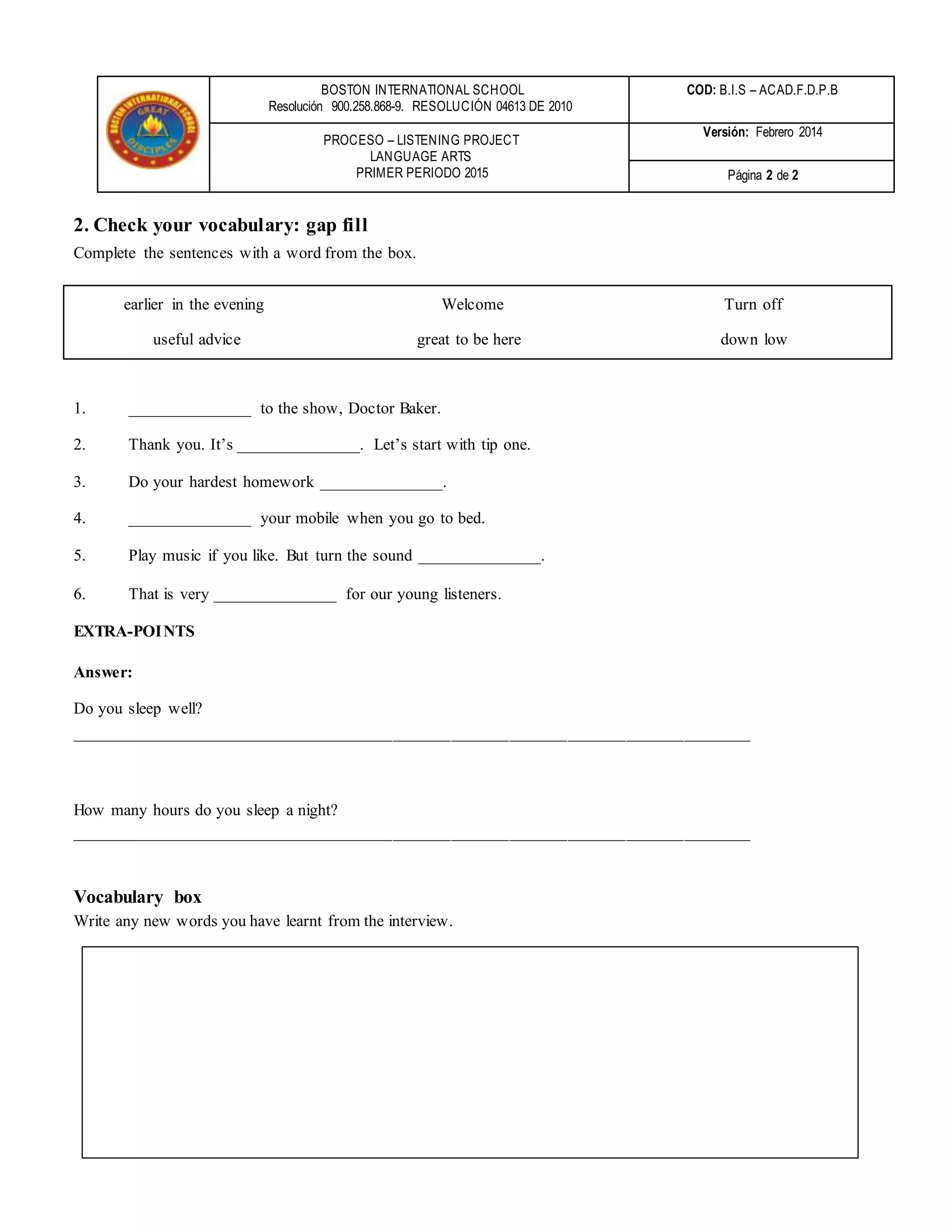6th listening lab | DOCX