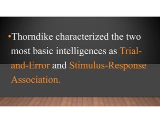 Conditioning theory of Edward Thorndike-Connectionism | PDF