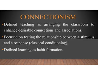 Conditioning theory of Edward Thorndike-Connectionism | PDF