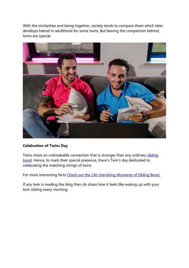 6 Thrilling Elements of Twin Siblings Bonds. | PDF