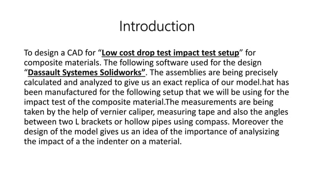 Low cost drop test impact test setup | PPTX | Physics | Science