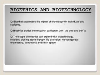 Presentation on Bioethics | PPTX
