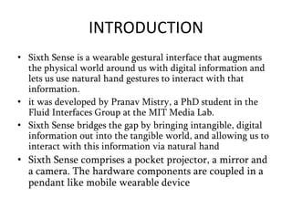 Sixth sense Technology | PPTX