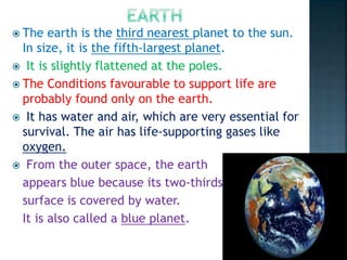 6th Std 1. The Earth in the solar system | PPTX