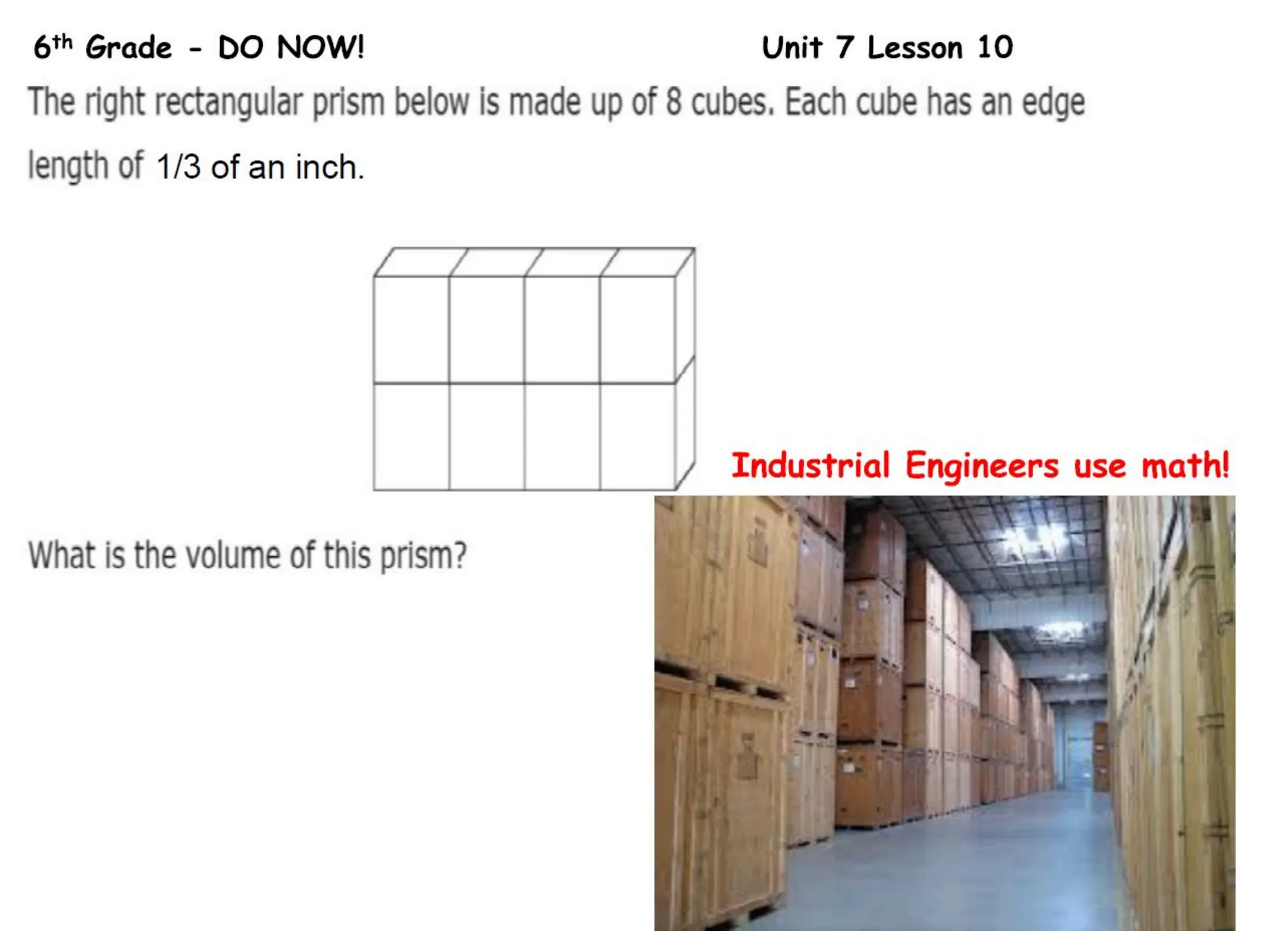 6th grade Unit 7 Geometry do now and plans | PPT