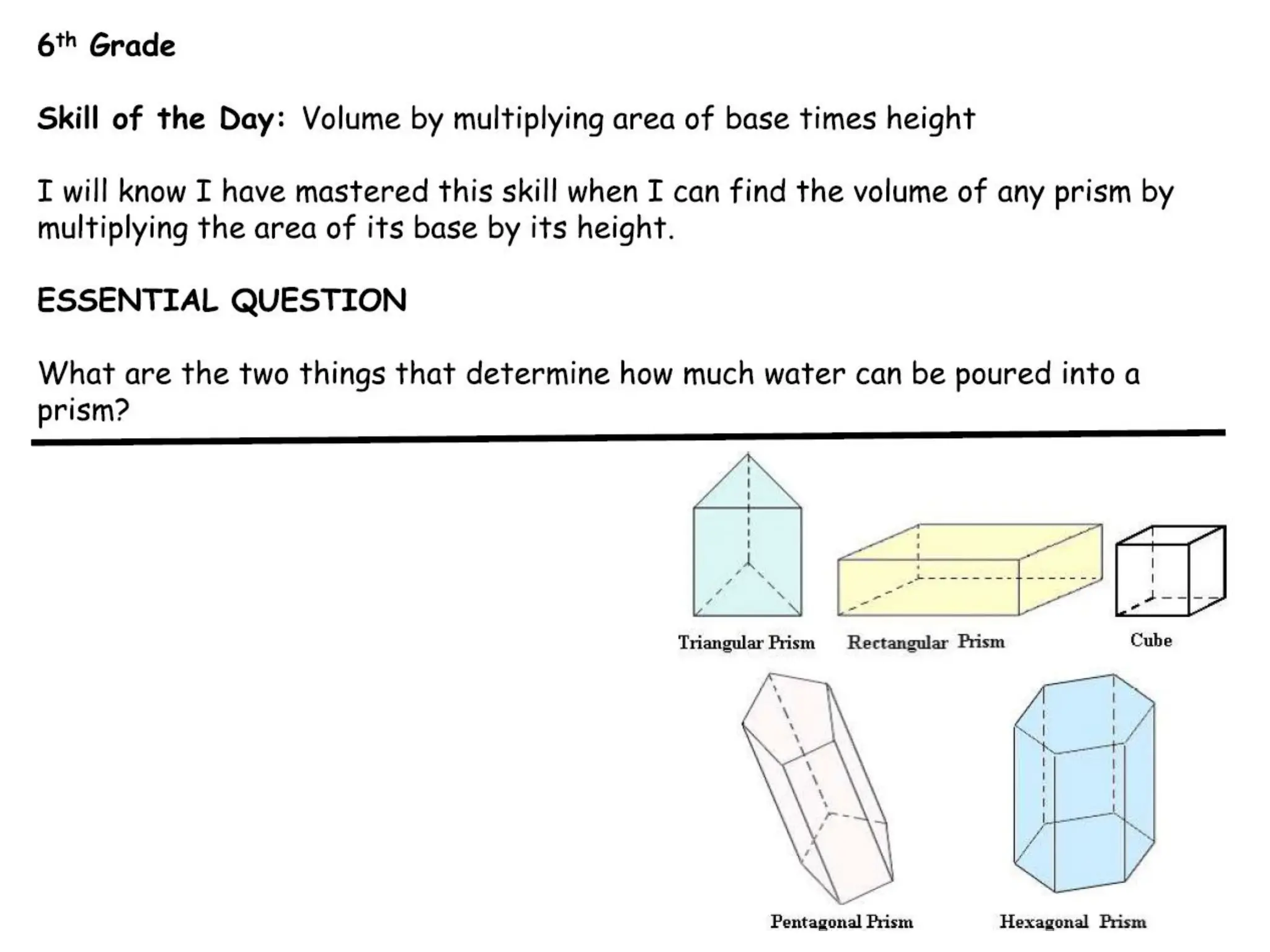 6th grade Unit 7 Geometry do now and plans | PPT