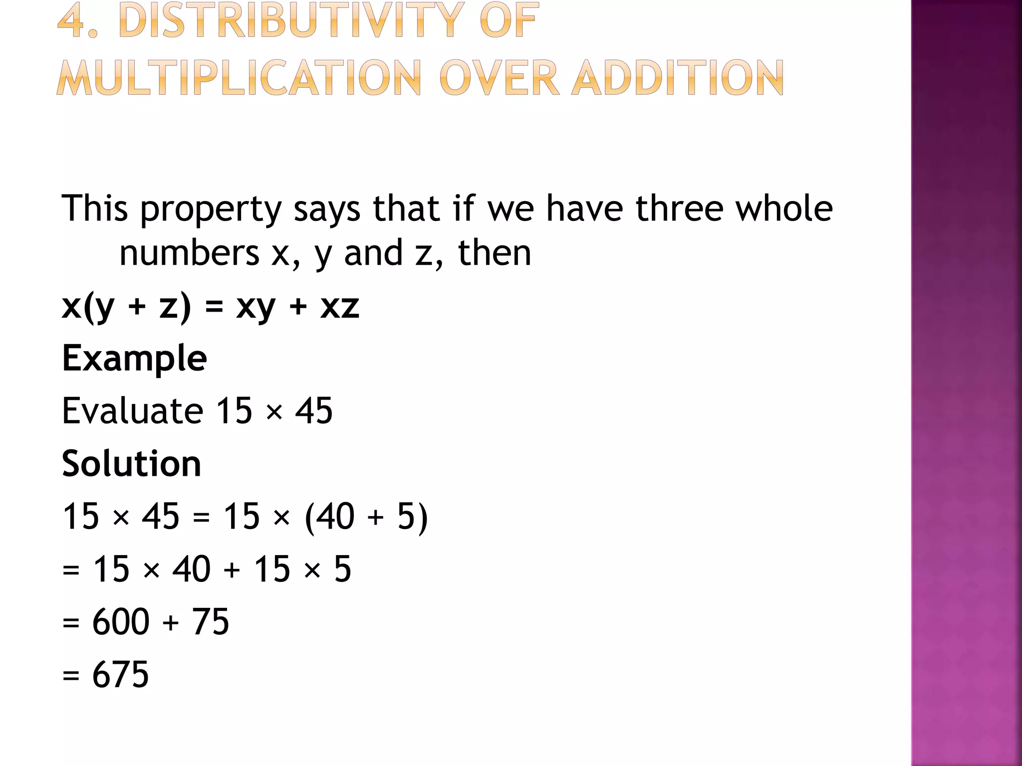 properties of whole numbers | PPTX | Science
