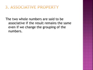 properties of whole numbers | PPTX