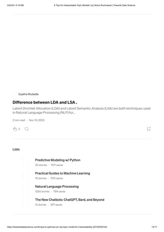 6 Tips for Interpretable Topic Models _ by Nicha Ruchirawat _ Towards ...