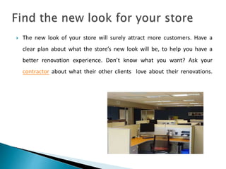 6 tips for renovating your retail store | PPTX | Remodeling ...