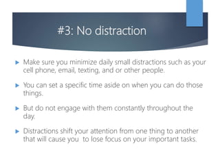 6 tips to daily productivity | PPT