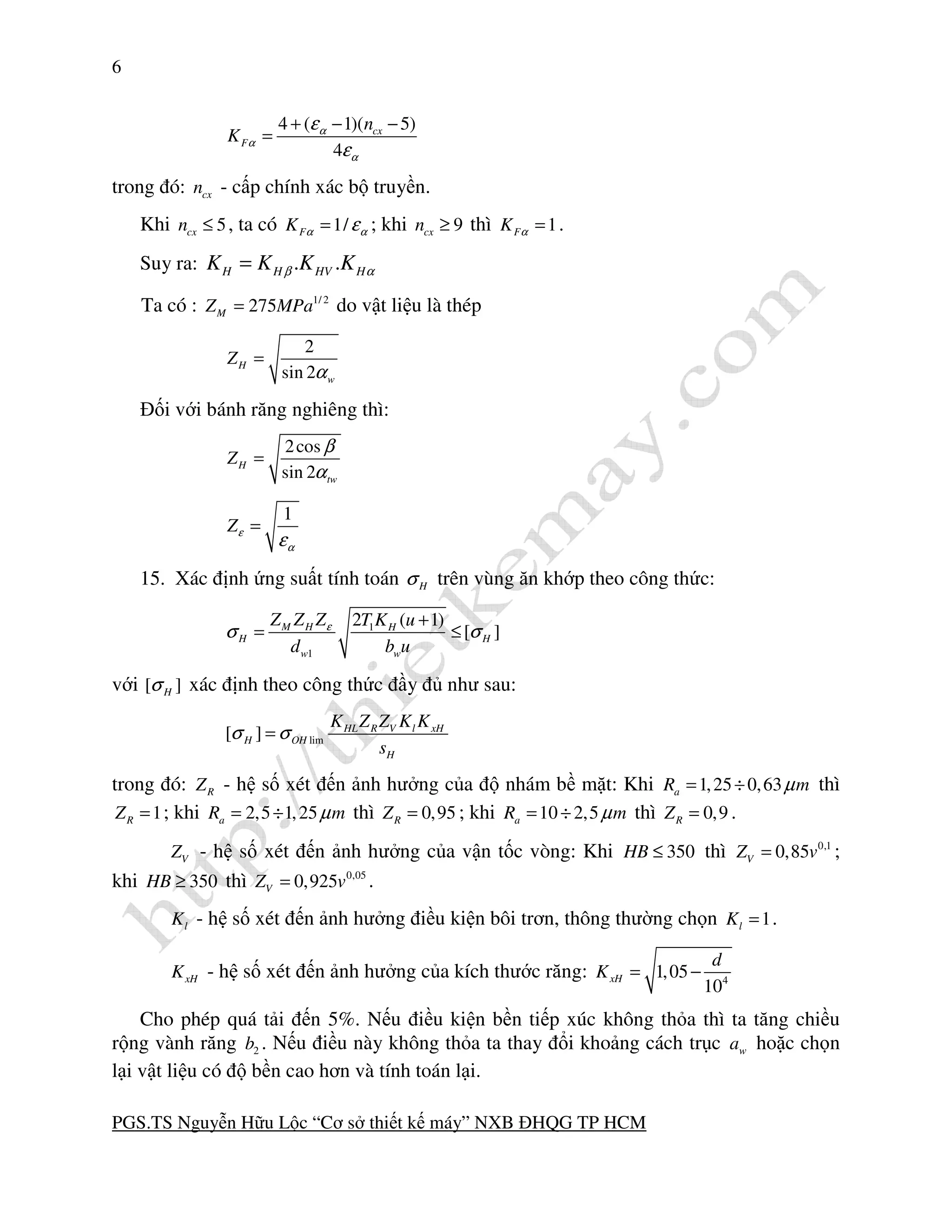 6 tính toán thiết kế bộ truyền bánh răng trụ | PDF