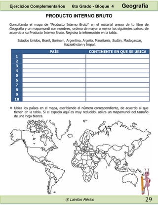 6to grado bloque 4 - ejercicios complementarios | PDF