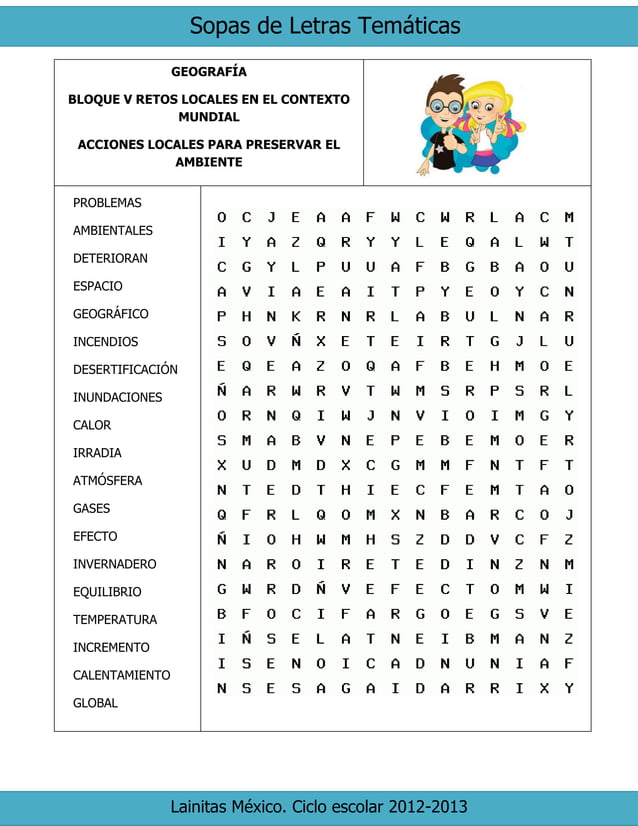 6to grado bloque 5 - sopa de letras (1) | PDF