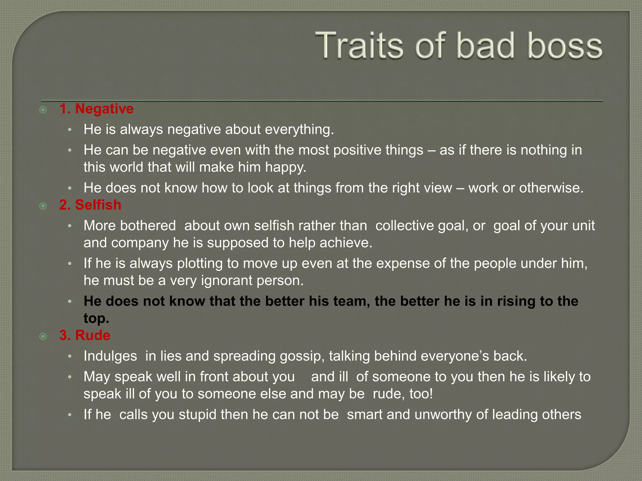 6 traits of a bad boss | PPTX