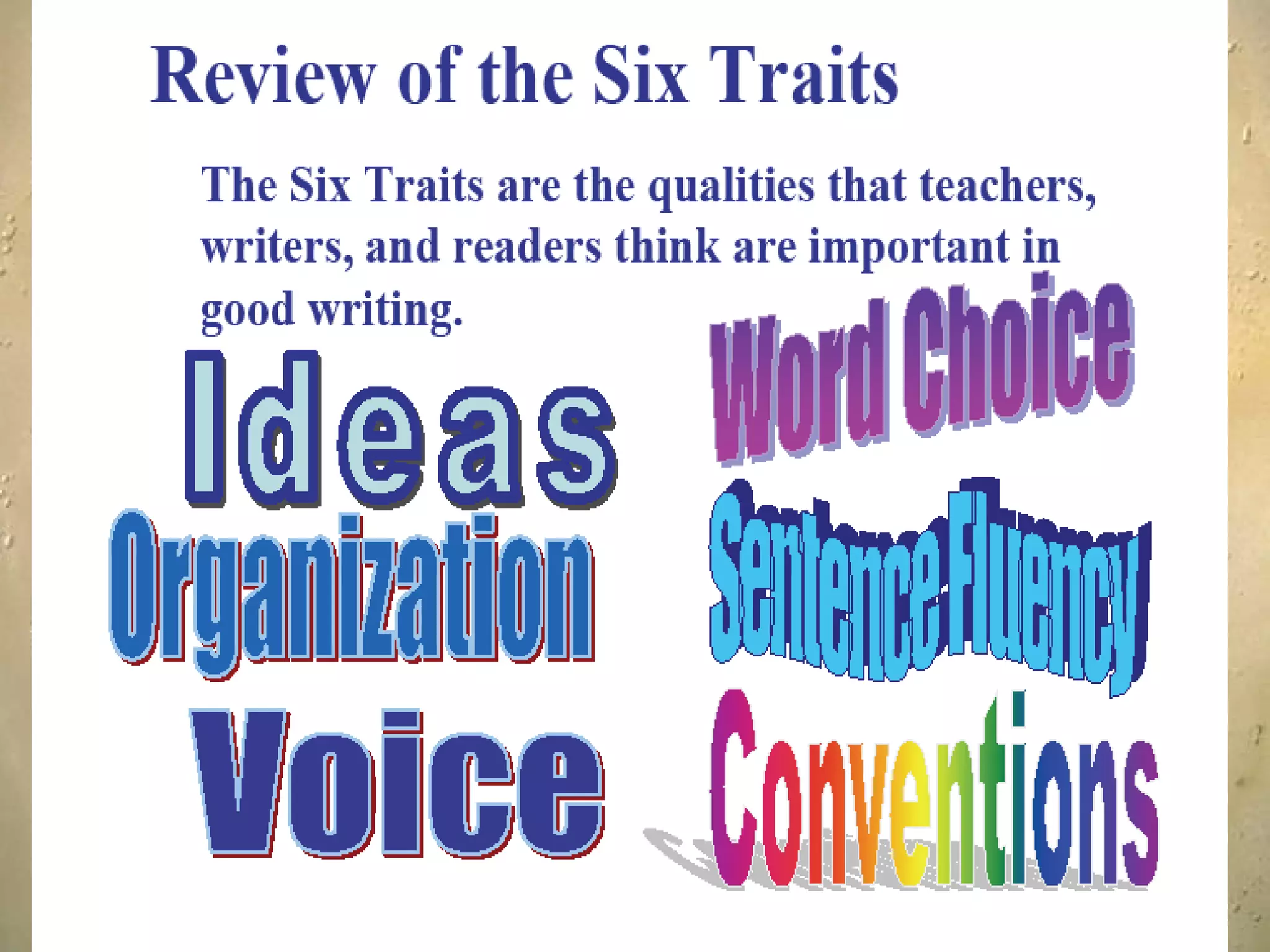 6 traits of good writing | PPT