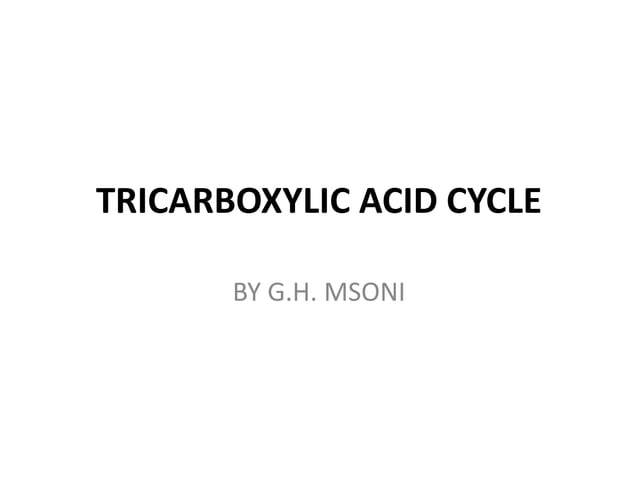 6 tricarboxylic acid cycle (2) | PPTX