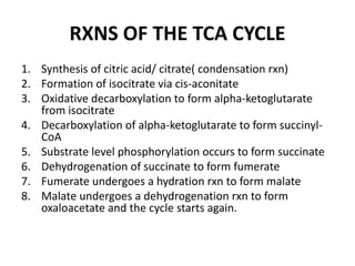 6 tricarboxylic acid cycle (2) | PPTX
