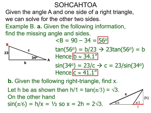 6 trigonometric functions sohcahtoa-nat | PPTX