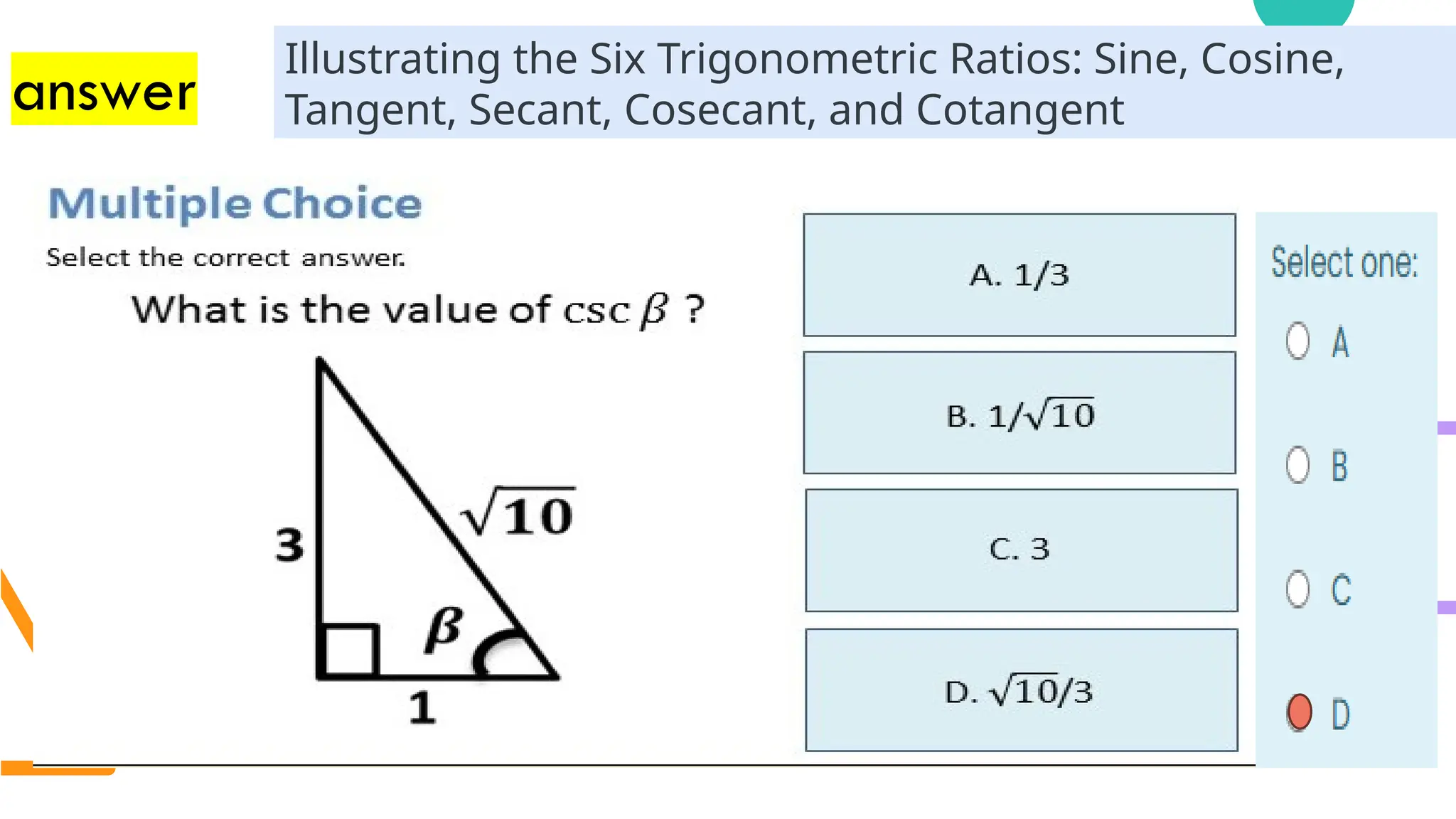 Illustration of Six TRIGONOMETRIC RATIOS.pptx