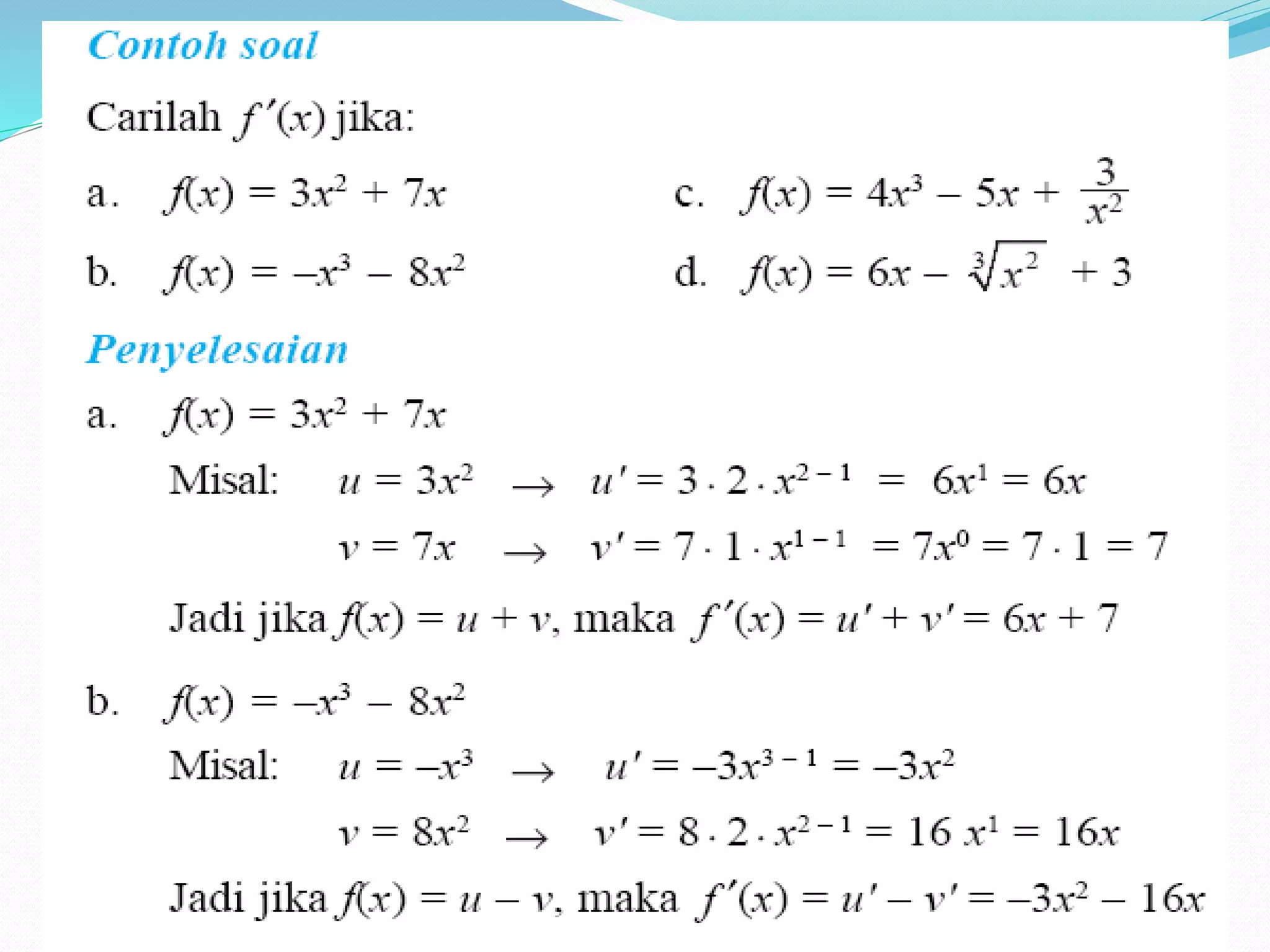 turunan (kalkulus) | PPTX