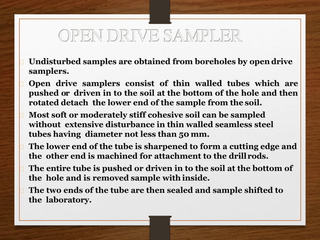 sampler,open drive sampler, piston sampler, rotary sampler | PDF ...