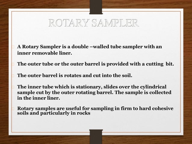 sampler,open drive sampler, piston sampler, rotary sampler | PDF ...