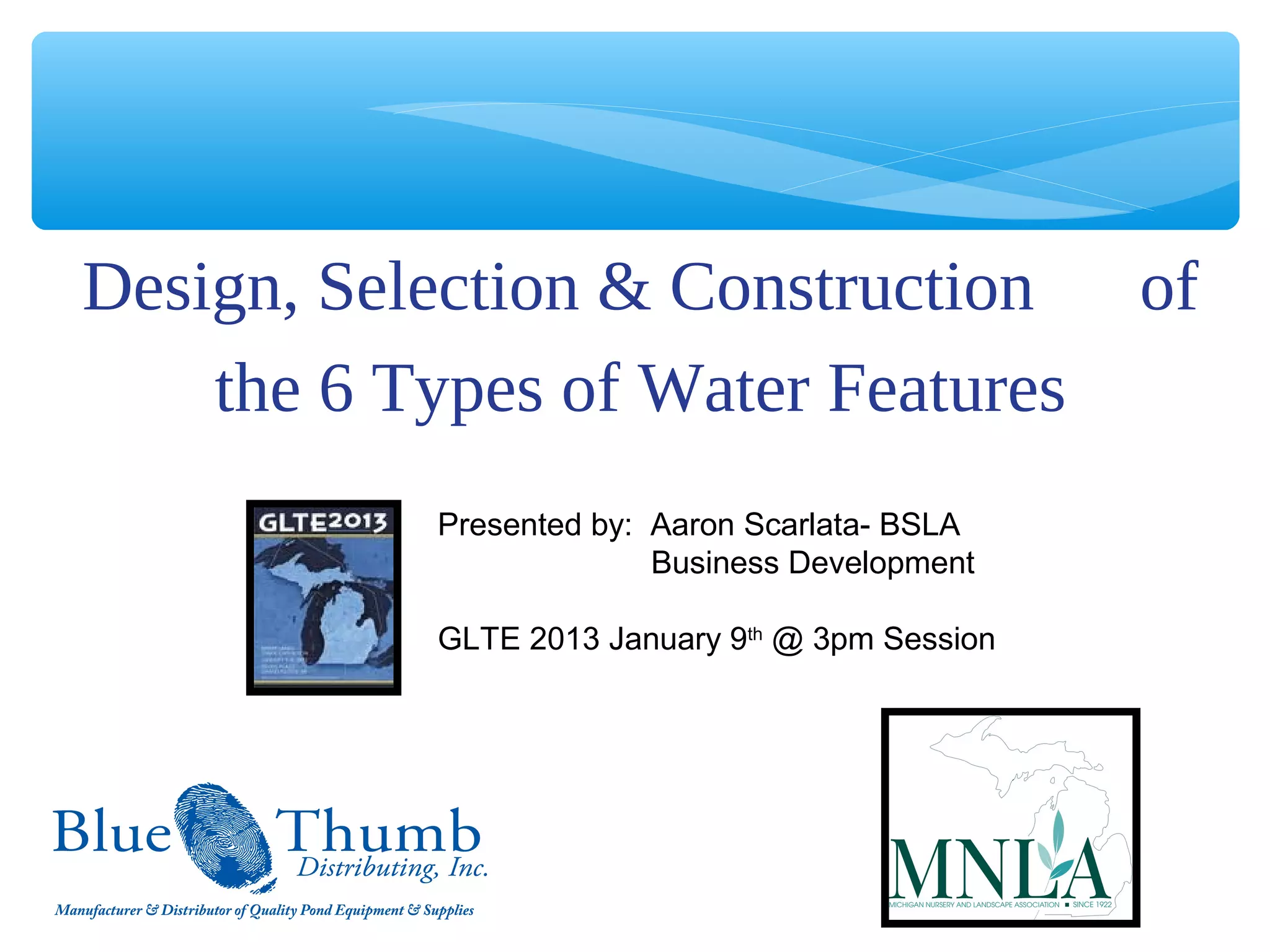 6 Types of Water Features Seminar | PPT