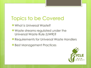 6 Understanding New Jersey's Universal Waste Rules - Sanchez - 10-15-15 ...