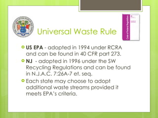 6 Understanding New Jersey's Universal Waste Rules - Sanchez - 10-15-15 ...
