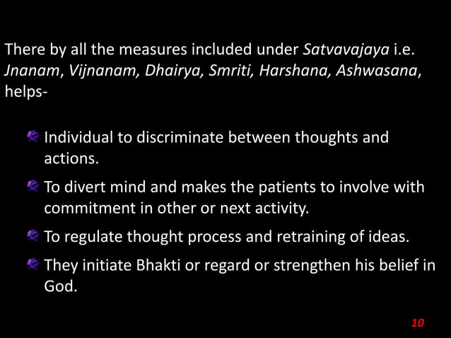 Satwavajaya Chikitsa in Unmada | PDF | Mental Health | Diseases and ...