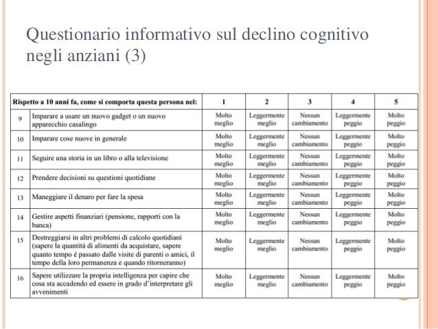 6 valutazione del deterioramento cognitivo
