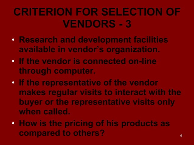 Vendor Selection And Interaction | PPT