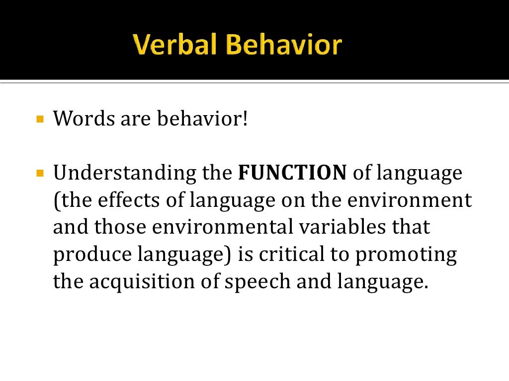 Verbal Behavior Presentation with Questions