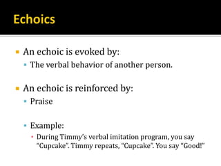 Verbal Behavior Presentation with Questions | PPTX