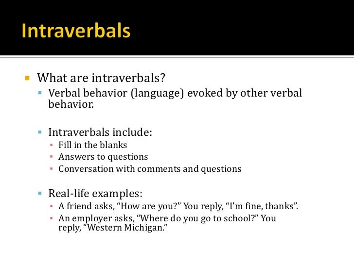 Verbal Behavior Presentation with Questions