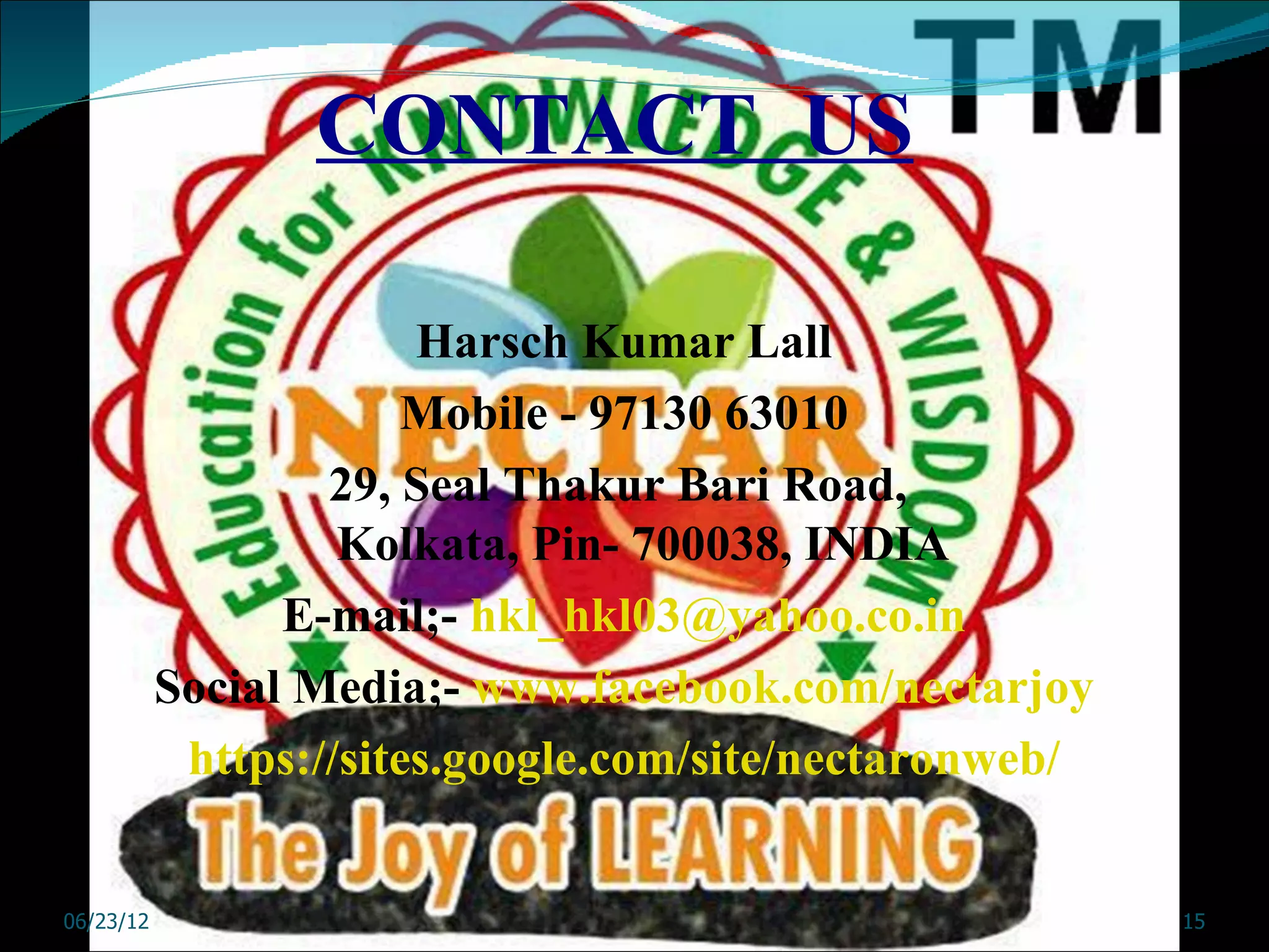 Nectar-The Joy of Learning, VISION | PPT