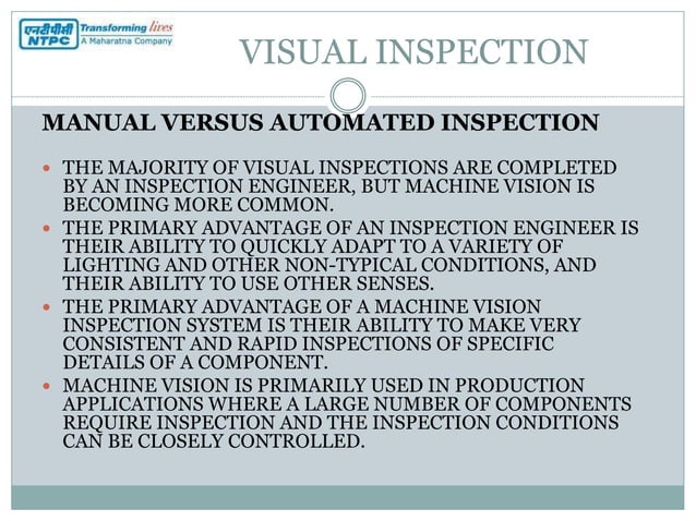 Basics of carrying out Visual Inspection of Engineering Goods | PPTX ...