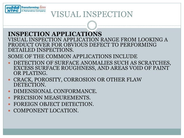 Basics of carrying out Visual Inspection of Engineering Goods | PPTX ...