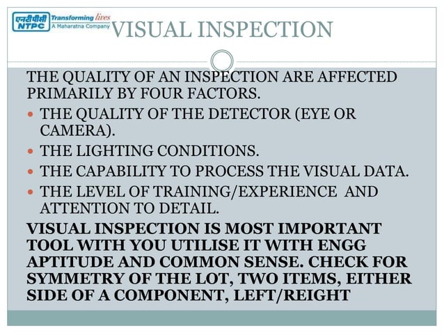 Basics of carrying out Visual Inspection of Engineering Goods | PPTX ...