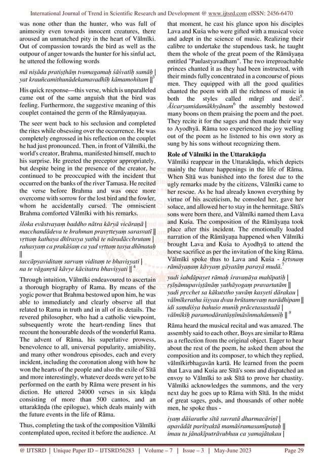 Valmikiramayana- A Homodiegetic Narrative | PDF