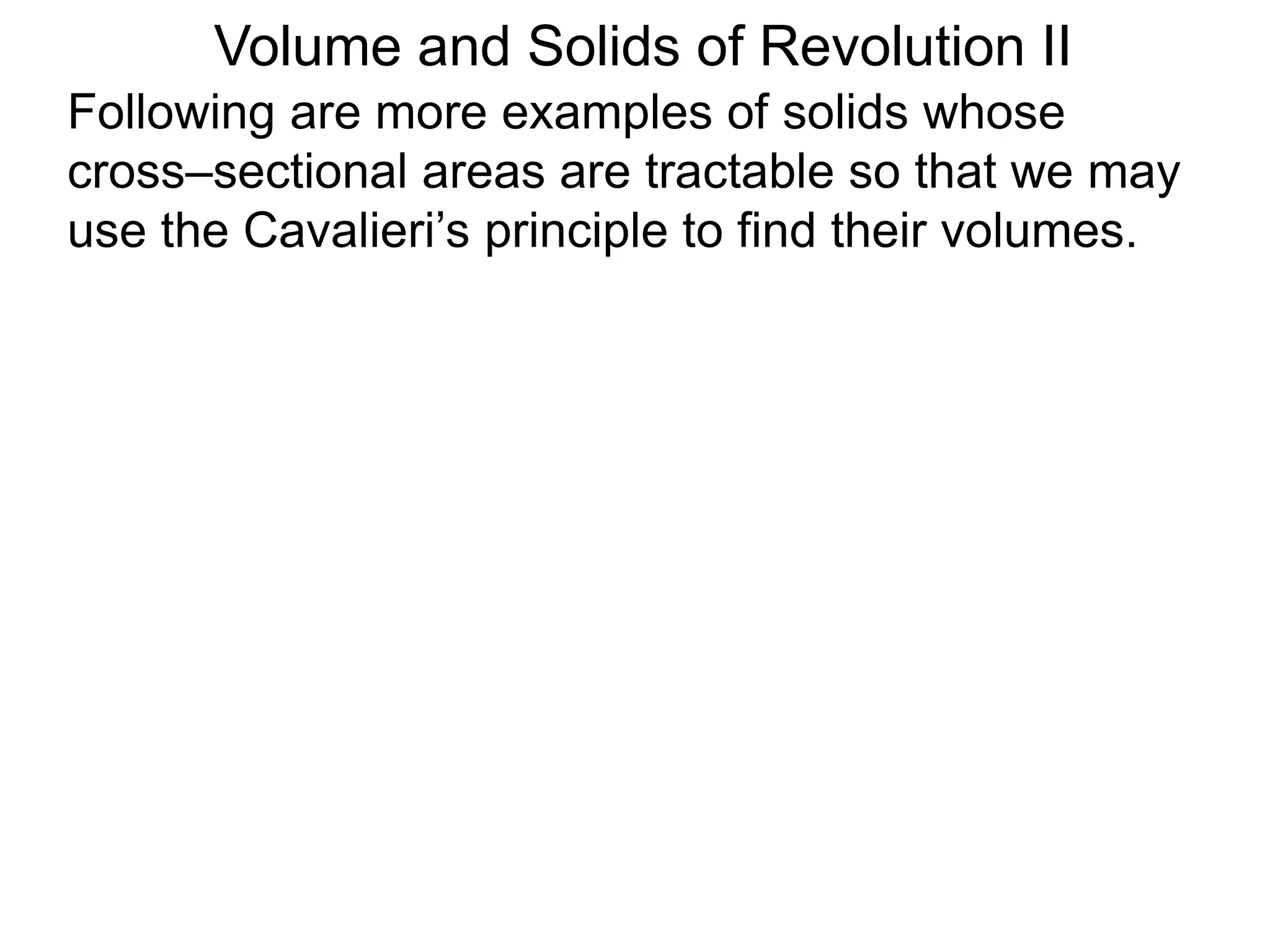 6 volumes of solids of revolution ii x | PPTX