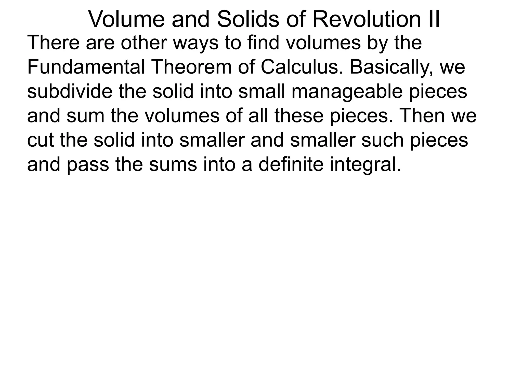 6 volumes of solids of revolution ii x | PPTX