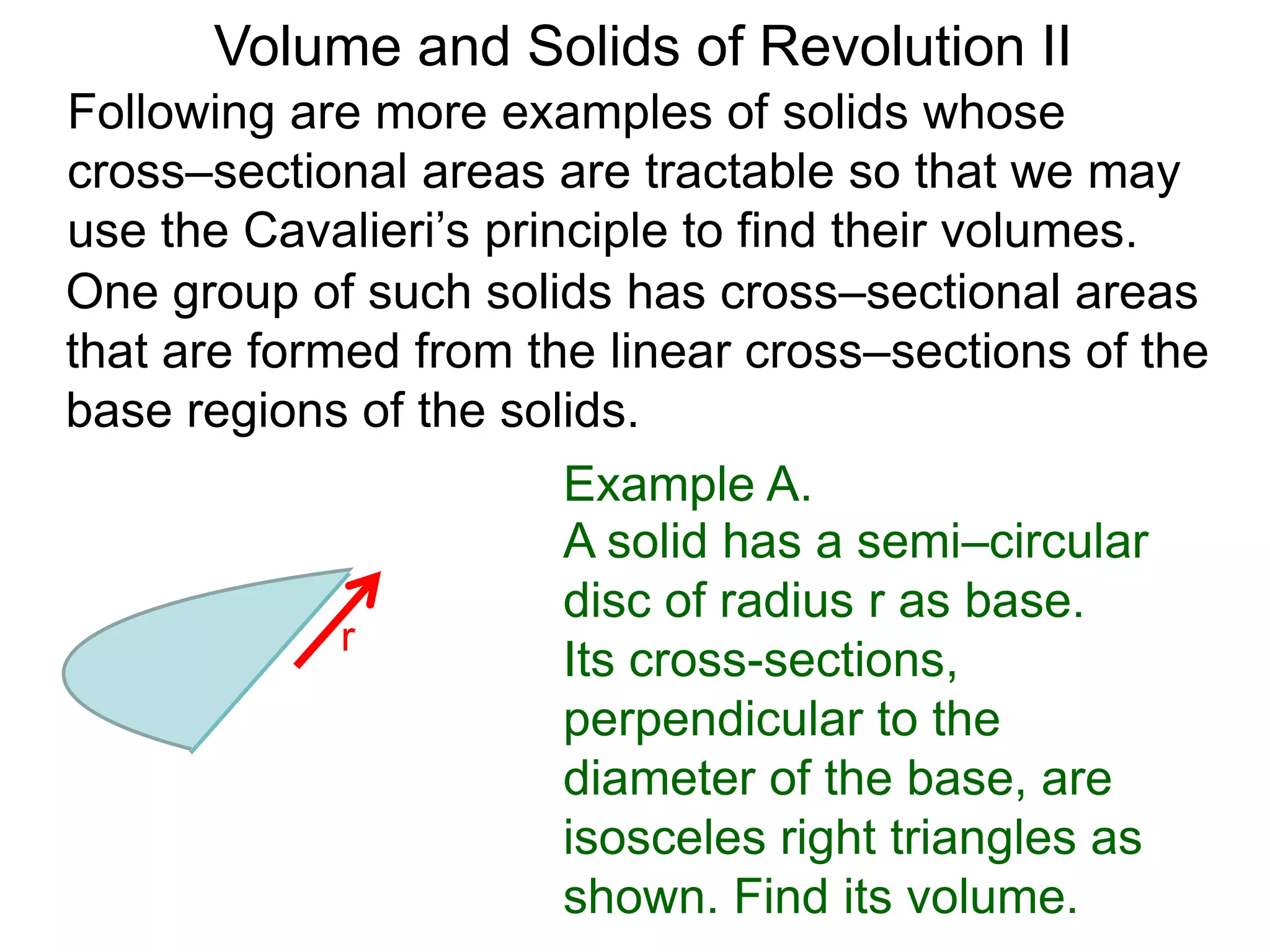 6 volumes of solids of revolution ii x | PPTX