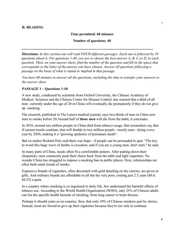 6 VSTEP TEST ........................... | DOCX | Medical Health