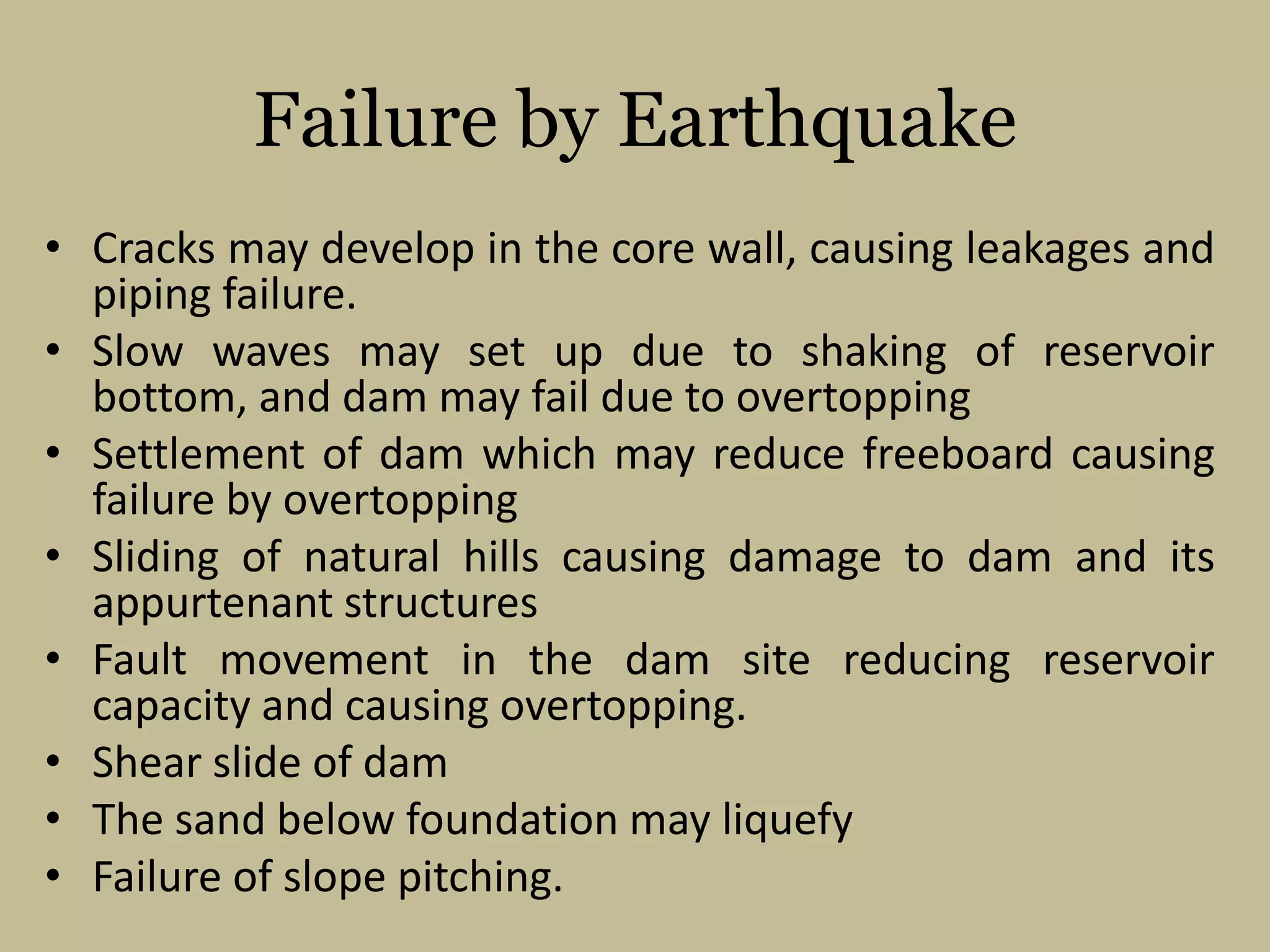 Failures of an earthen dam | PDF
