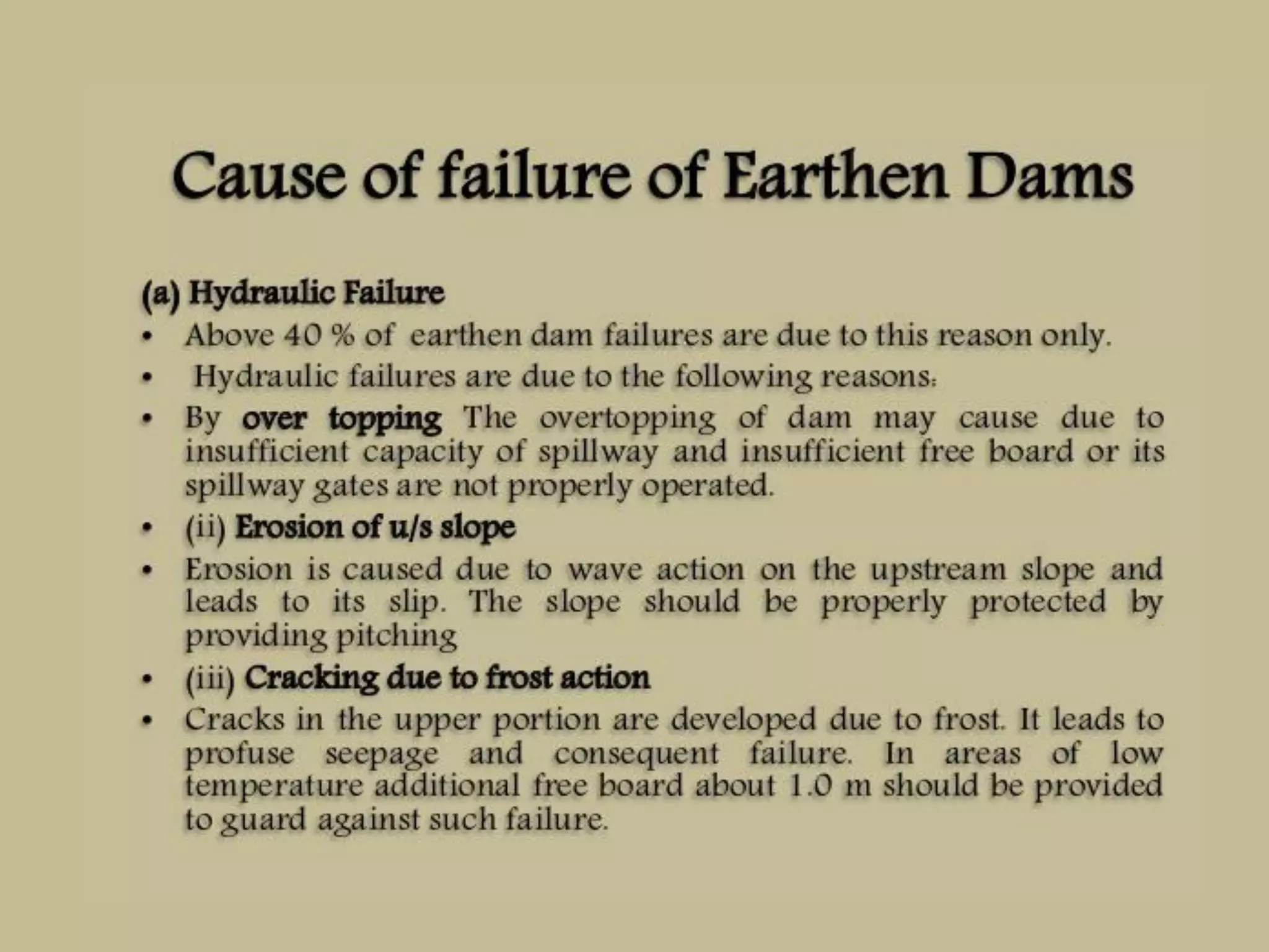 Failures of an earthen dam | PDF