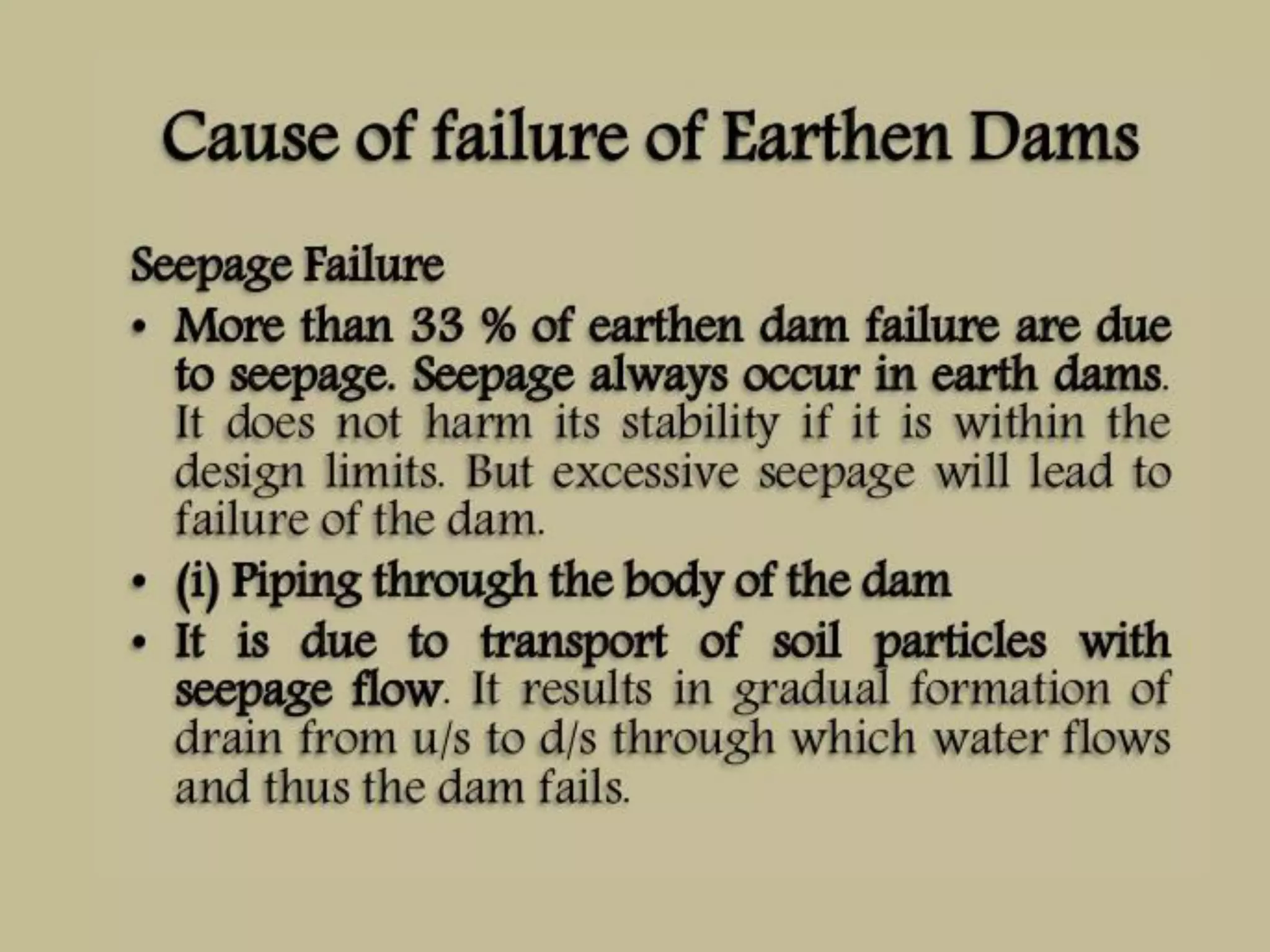 Failures of an earthen dam | PDF