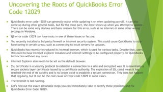 Simple Techniques To Fix Quickbooks Error Code 12029 | PPTX