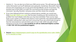Simple Techniques To Fix Quickbooks Error Code 12029 | PPTX